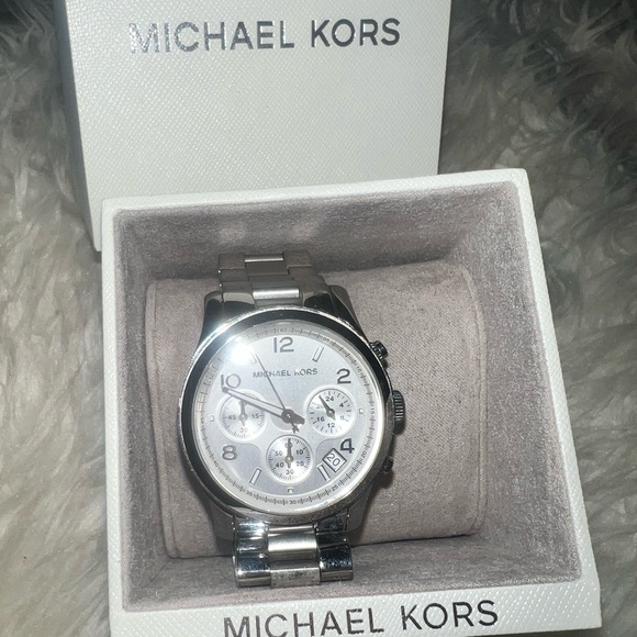Michael Kors | Accessories | Michael Kors Large Silver Watch | Poshmark